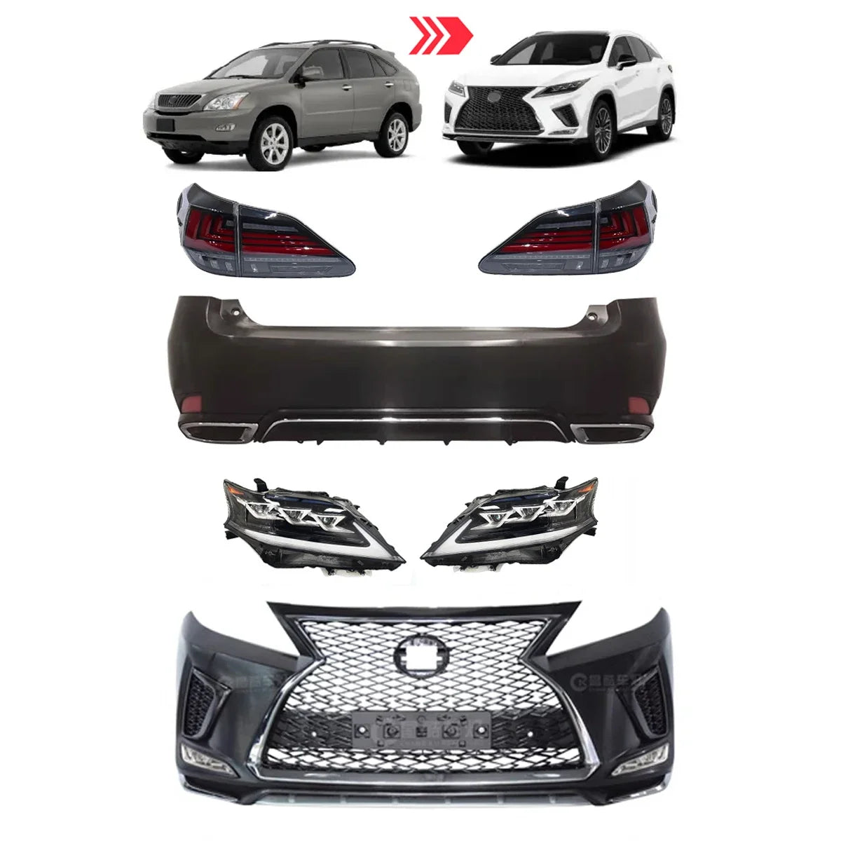 Body Kit Actualizaciòn a 2021+. Lexus RX300 RX330 RX350 RX400h 2006-20 ...